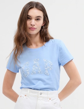 Playera manga corta cuello redondo para mujer