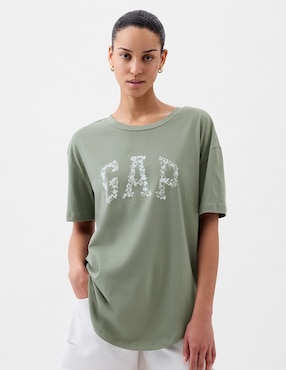 Playera manga corta cuello redondo para mujer