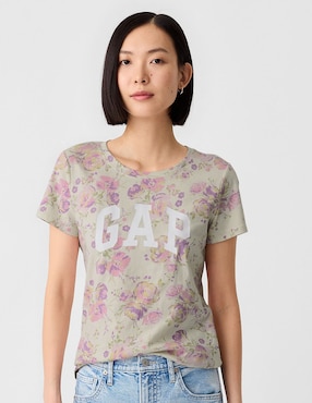 Playera manga corta cuello redondo para mujer