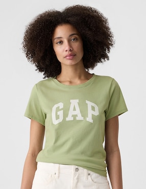 Playera manga corta cuello redondo para mujer