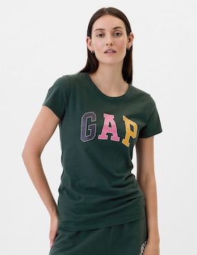 Playera manga corta cuello redondo para mujer