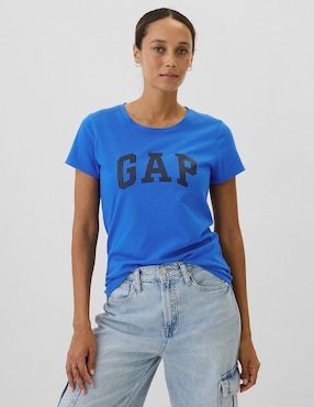 Playera manga corta cuello redondo para mujer