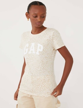 Playera manga corta cuello redondo para mujer