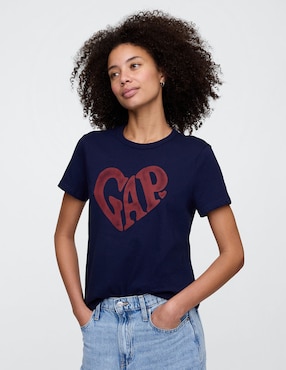 Playera manga corta cuello redondo para mujer